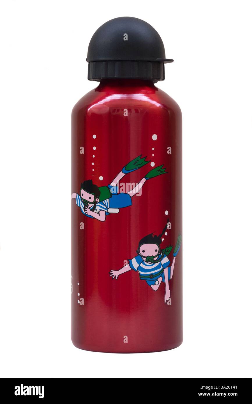 refillable reusable metal water drinking bottle container cut out ...