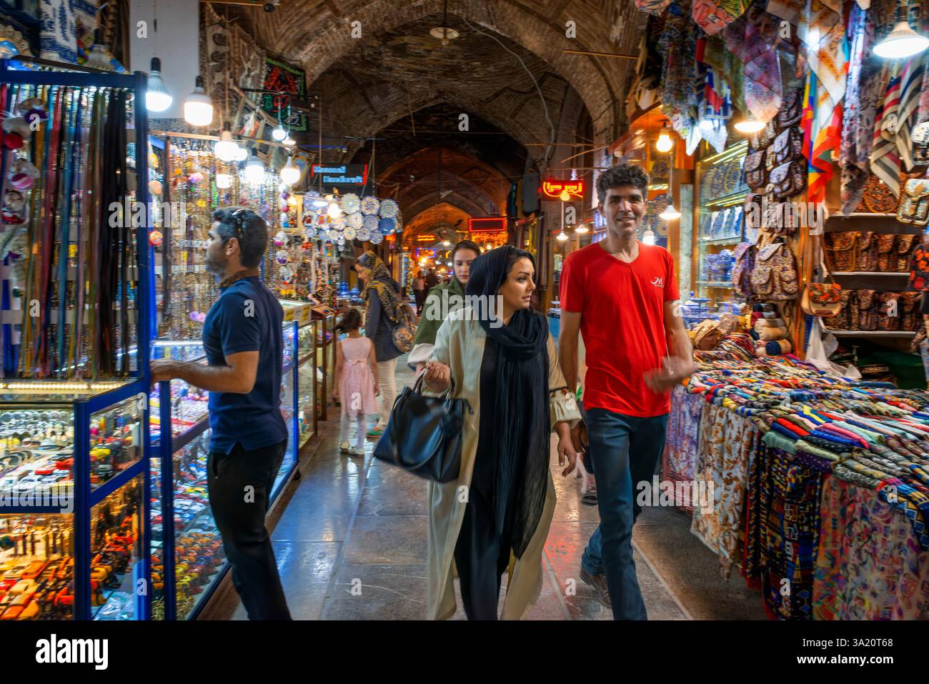 Fashion iranian couple in the Grand Bazaar is a market located in ...