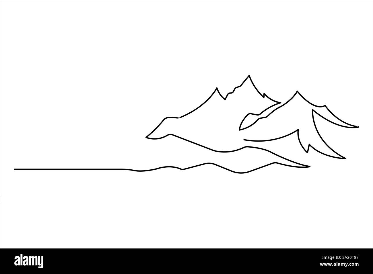 Mountain sunrise line art Black and White Stock Photos & Images - Alamy