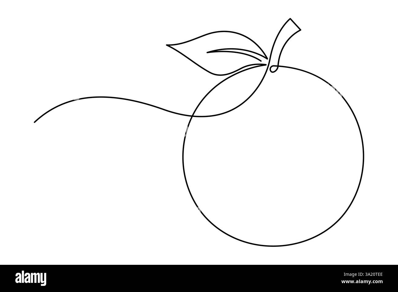 Vector abstract continuous one single line art drawing of icon orange ...