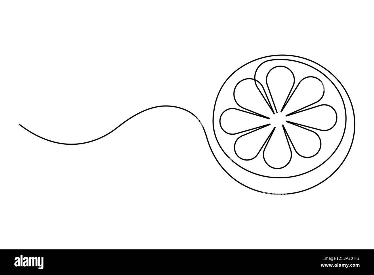 Vector abstract continuous one single line art drawing of icon orange ...