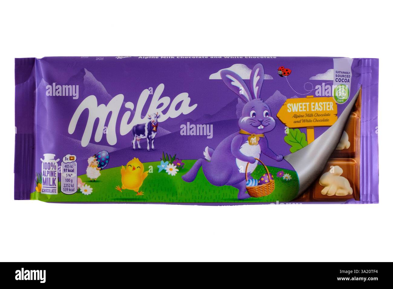 bar of milka special edition sweet easter milk chocolate cut out on ...