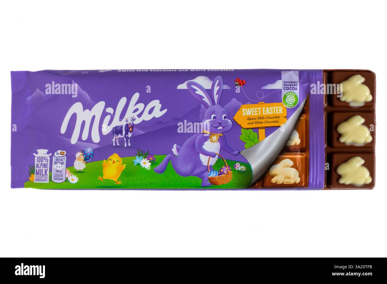 bar of milka special edition sweet easter milk chocolate cut out on ...