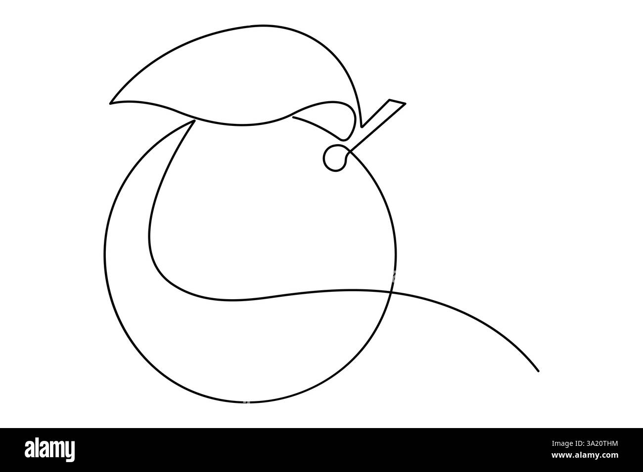 Vector abstract continuous one single line art drawing of icon orange ...