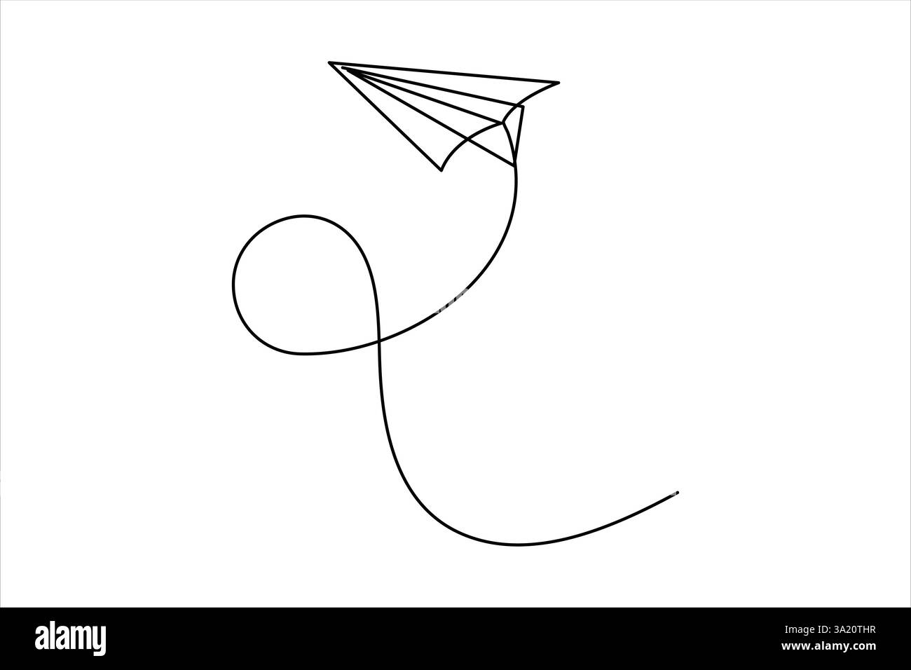 Continuous one line drawing of paper airplane flying design vector ...