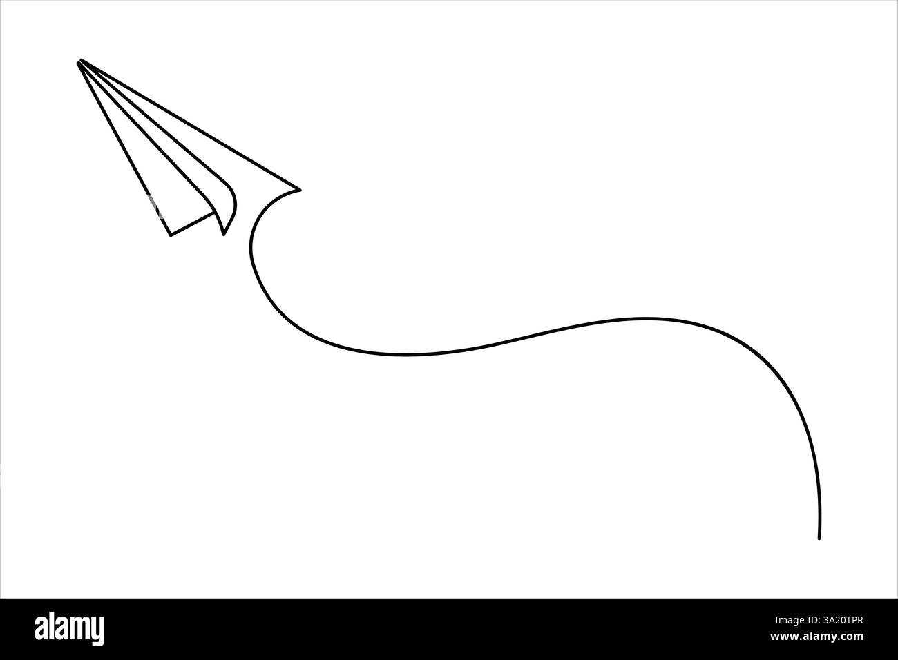 Continuous one line drawing of paper airplane flying design vector ...