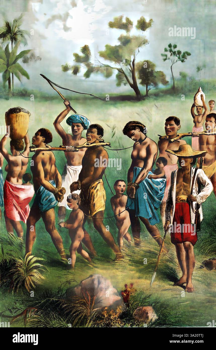 Captives driven into slavery by Arab slave traders - "The Life and ...