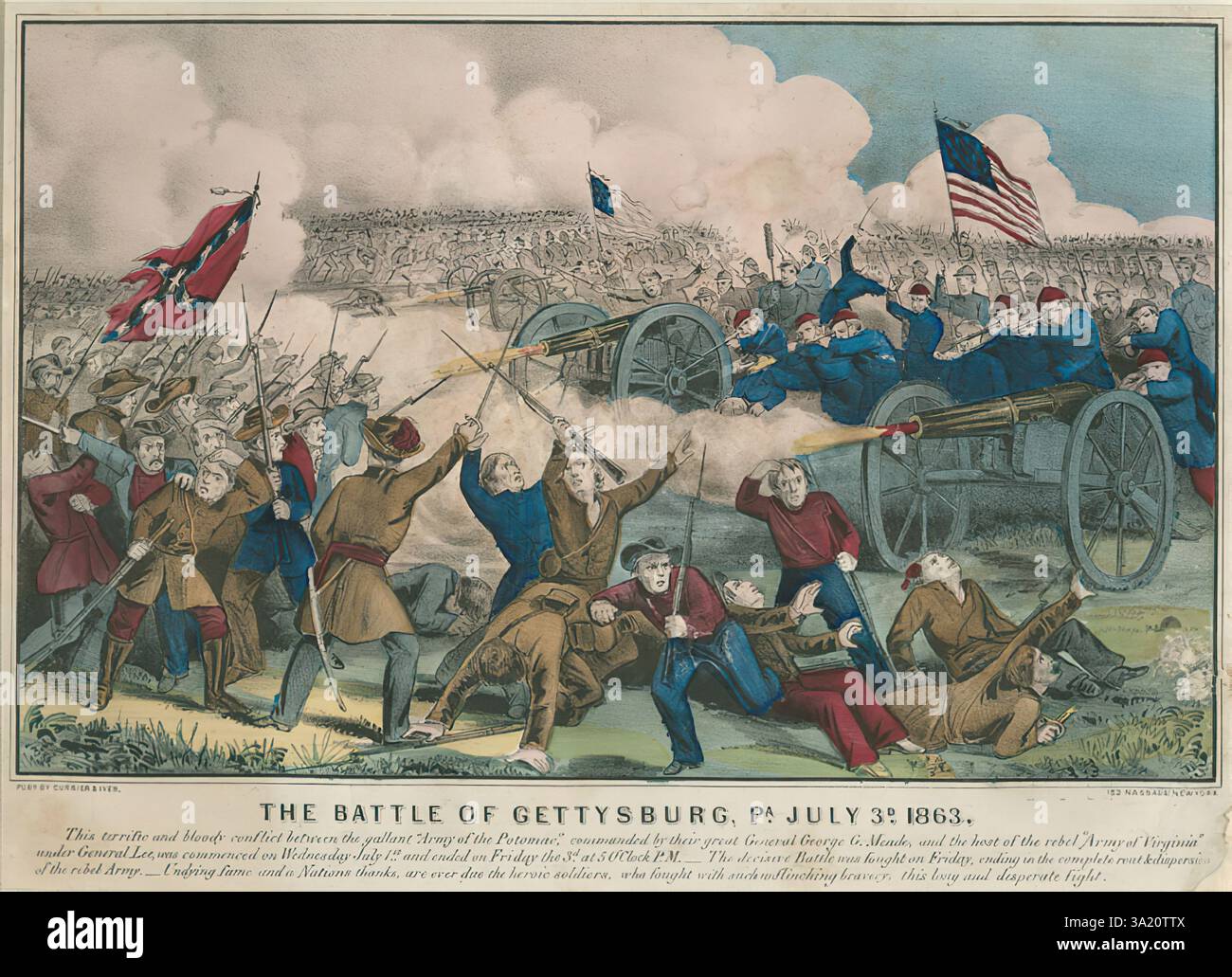 American Civil War Campaign the Battle of Gettysburg Pa July 3D 1863 ...