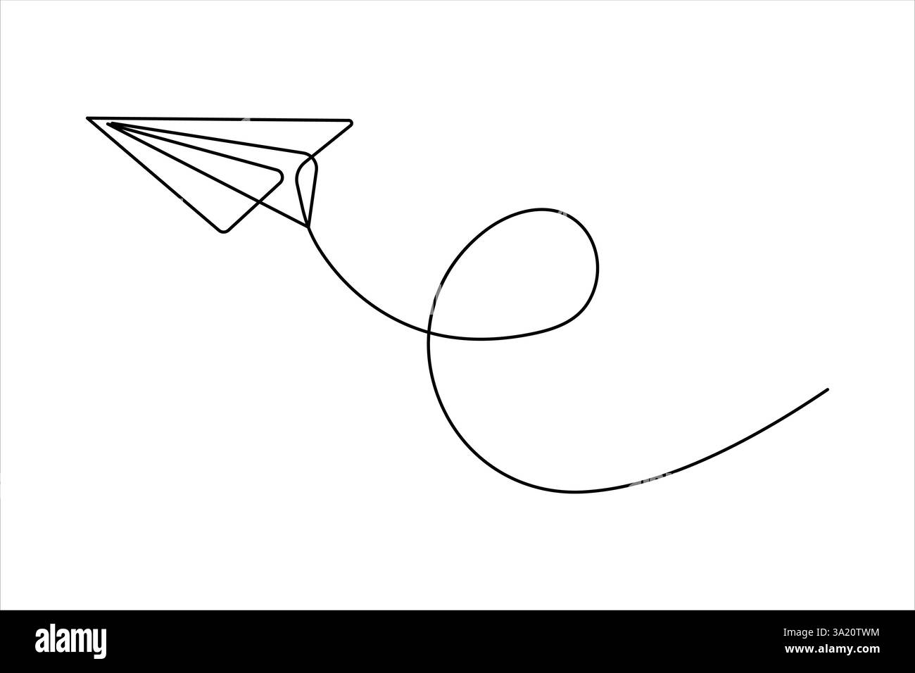 Continuous one line drawing of paper airplane flying design vector ...
