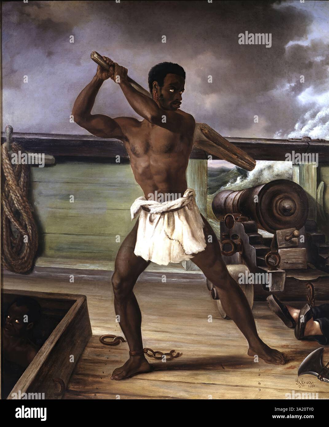 Antoine Renard (1802-1857) - Slave rebellion on a slave ship 1833 Stock ...
