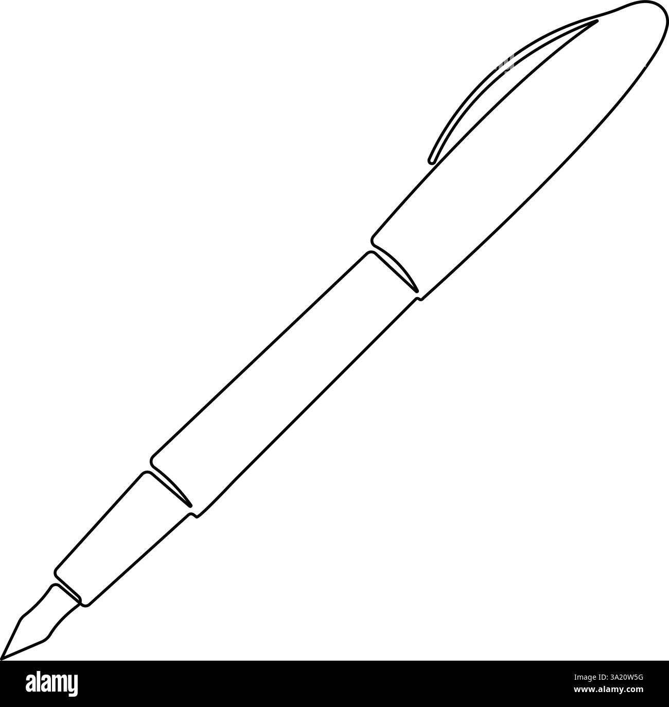 Continuous single line art drawing of a pen concept outline vector ...