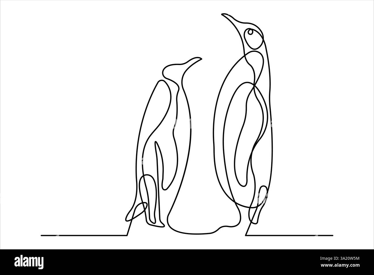 Penguin continuous one line art drawing of vector Stock Vector Image ...