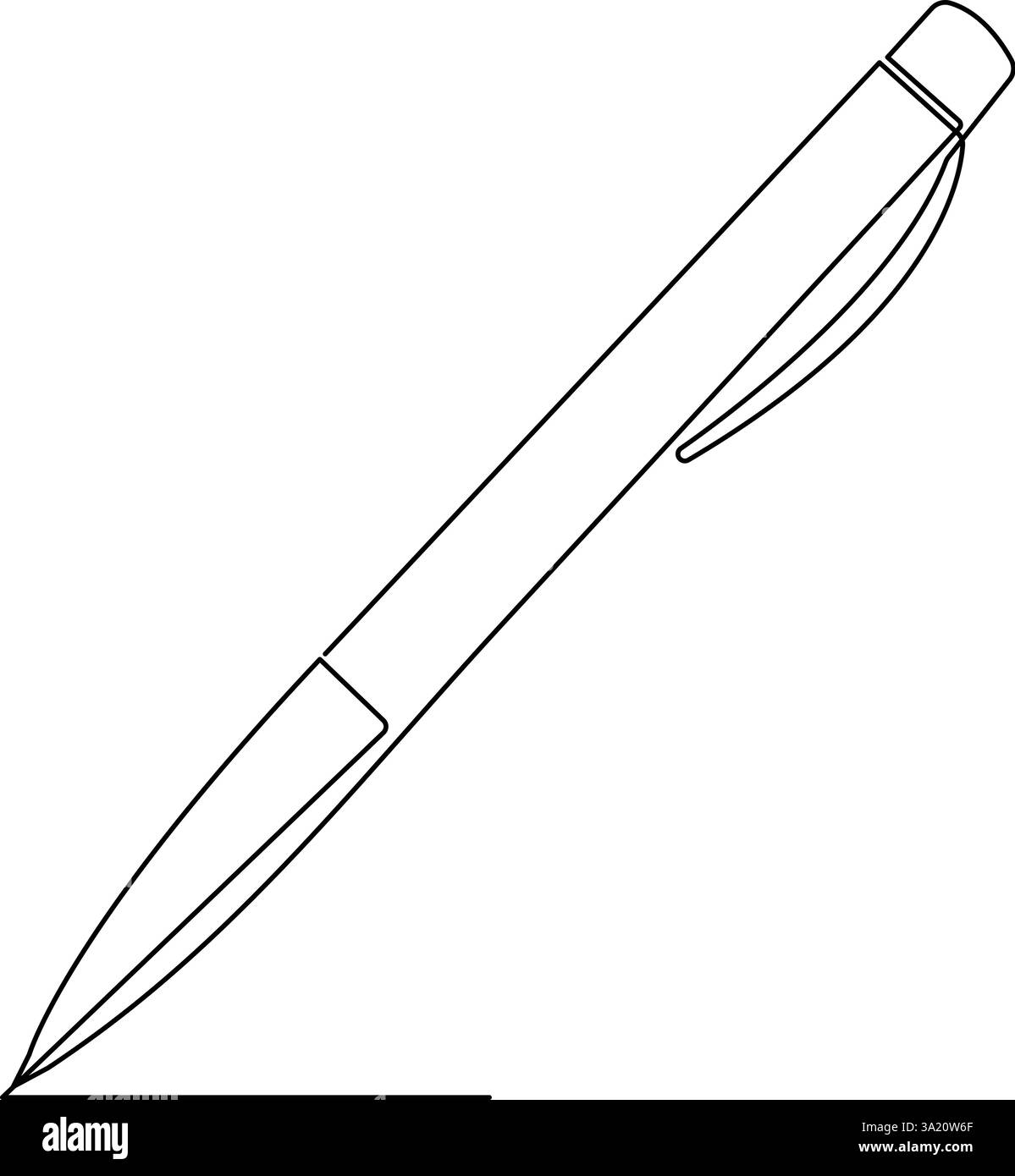 Continuous single line art drawing of a pen concept outline vector ...