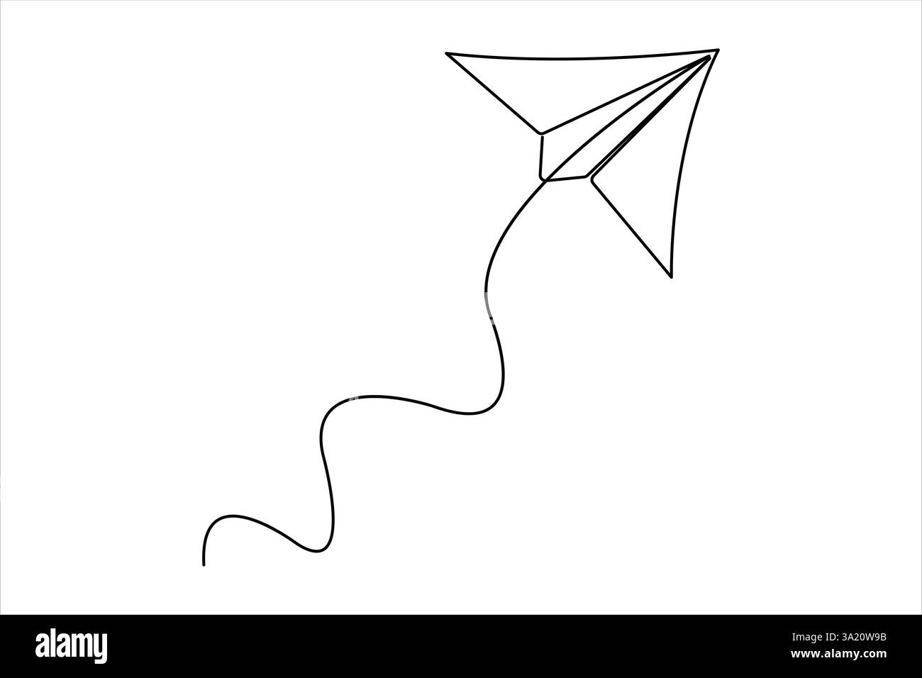 Continuous one line drawing of paper airplane flying design vector ...