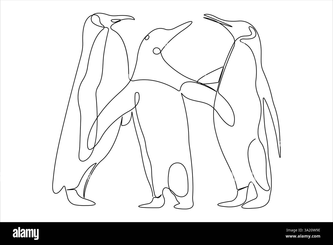 Penguin continuous one line art drawing of vector Stock Vector Image ...