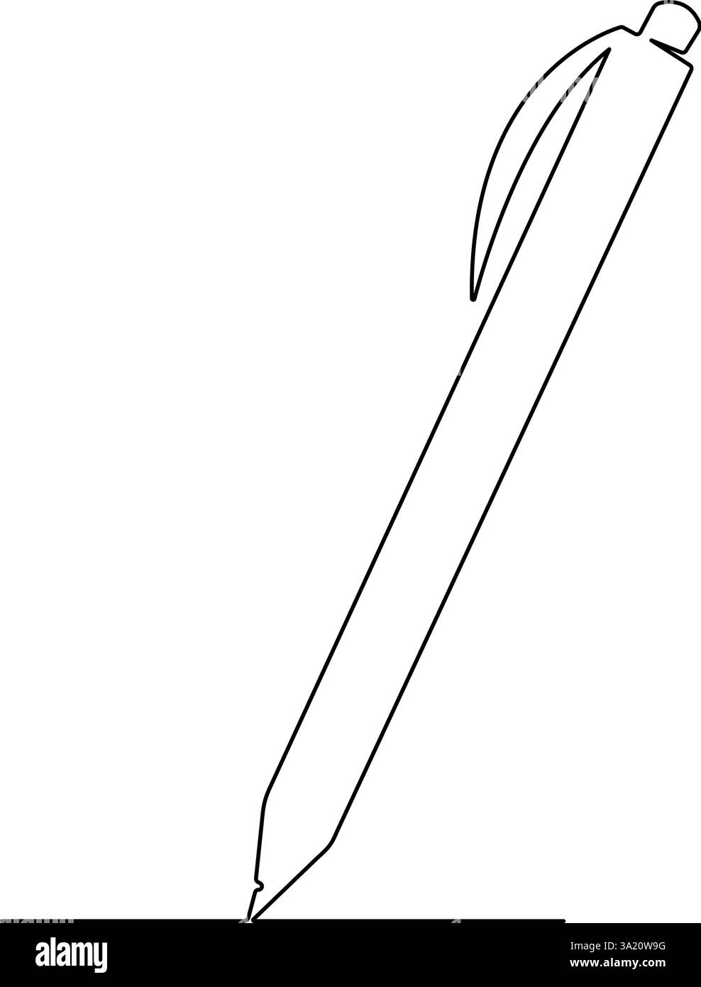 Continuous single line art drawing of a pen concept outline vector ...