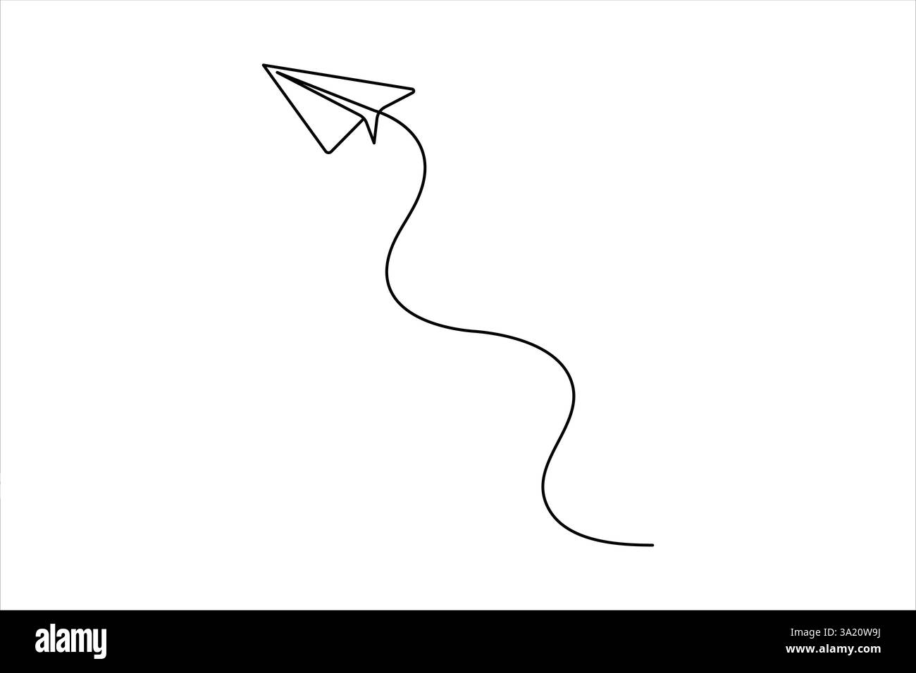 Continuous one line drawing of paper airplane flying design vector ...