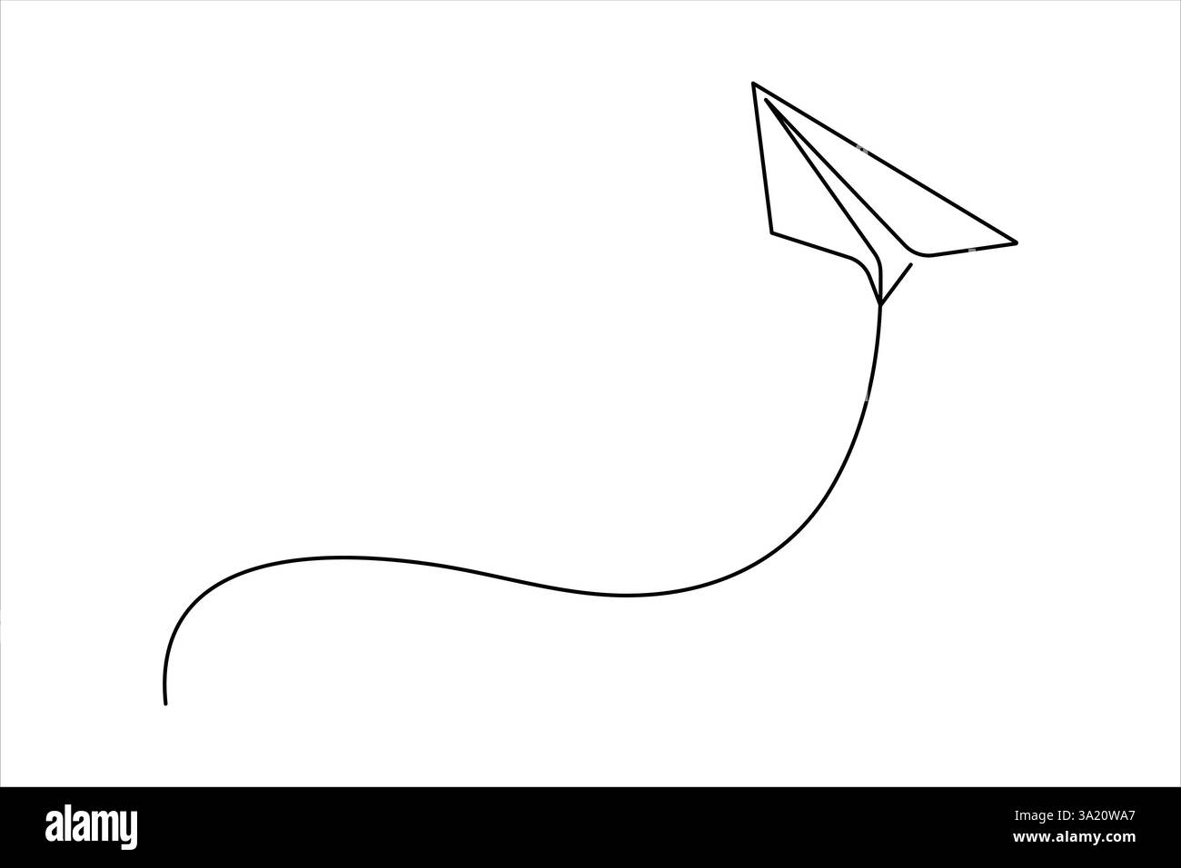 Continuous one line drawing of paper airplane flying design vector ...