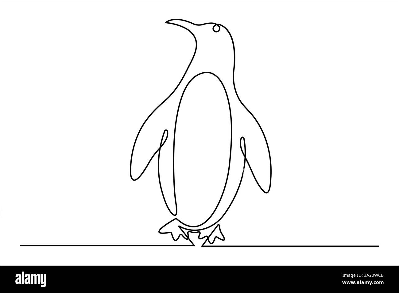 Penguin continuous one line art drawing of vector Stock Vector Image ...
