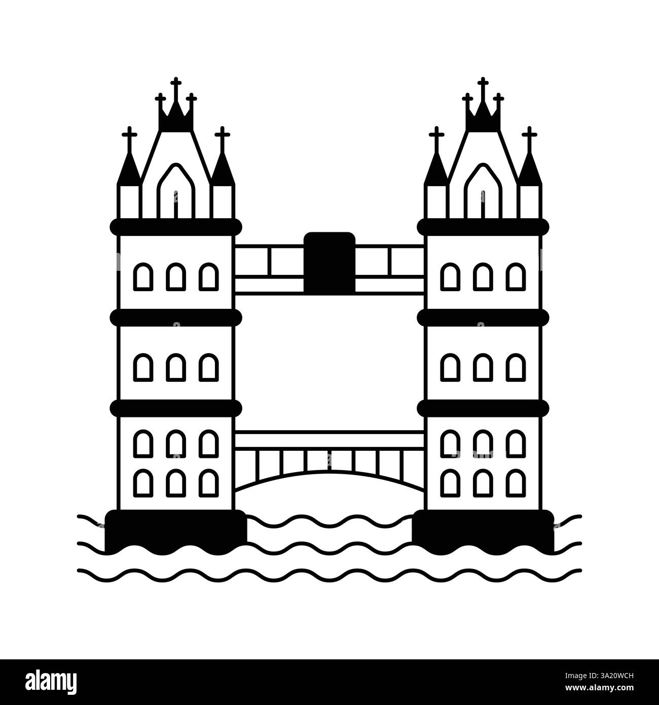 London tower bridge vector design isolated on white background Stock ...