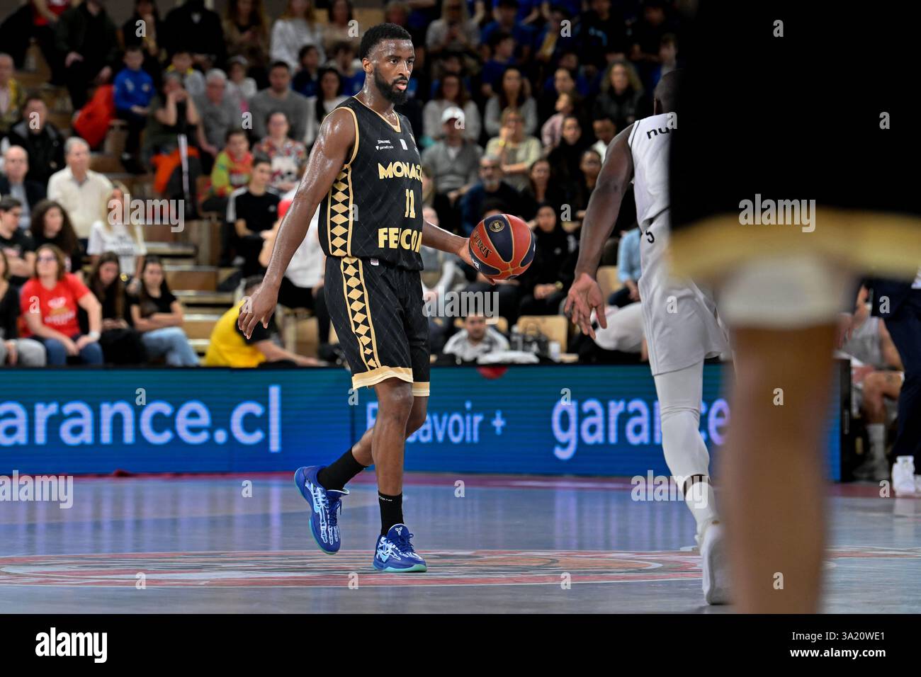 Monaco, Monaco. 09th Mar, 2025. # 11 Alpha Diallo of Monaco is seen ...
