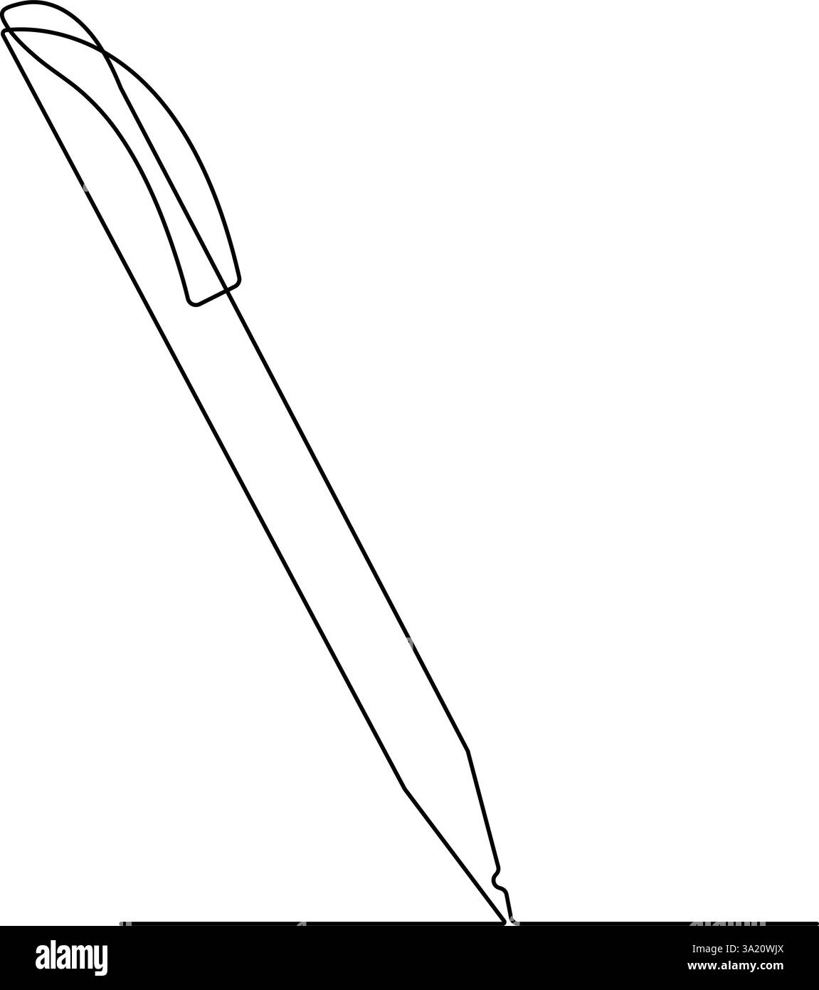 Continuous single line art drawing of a pen concept outline vector ...