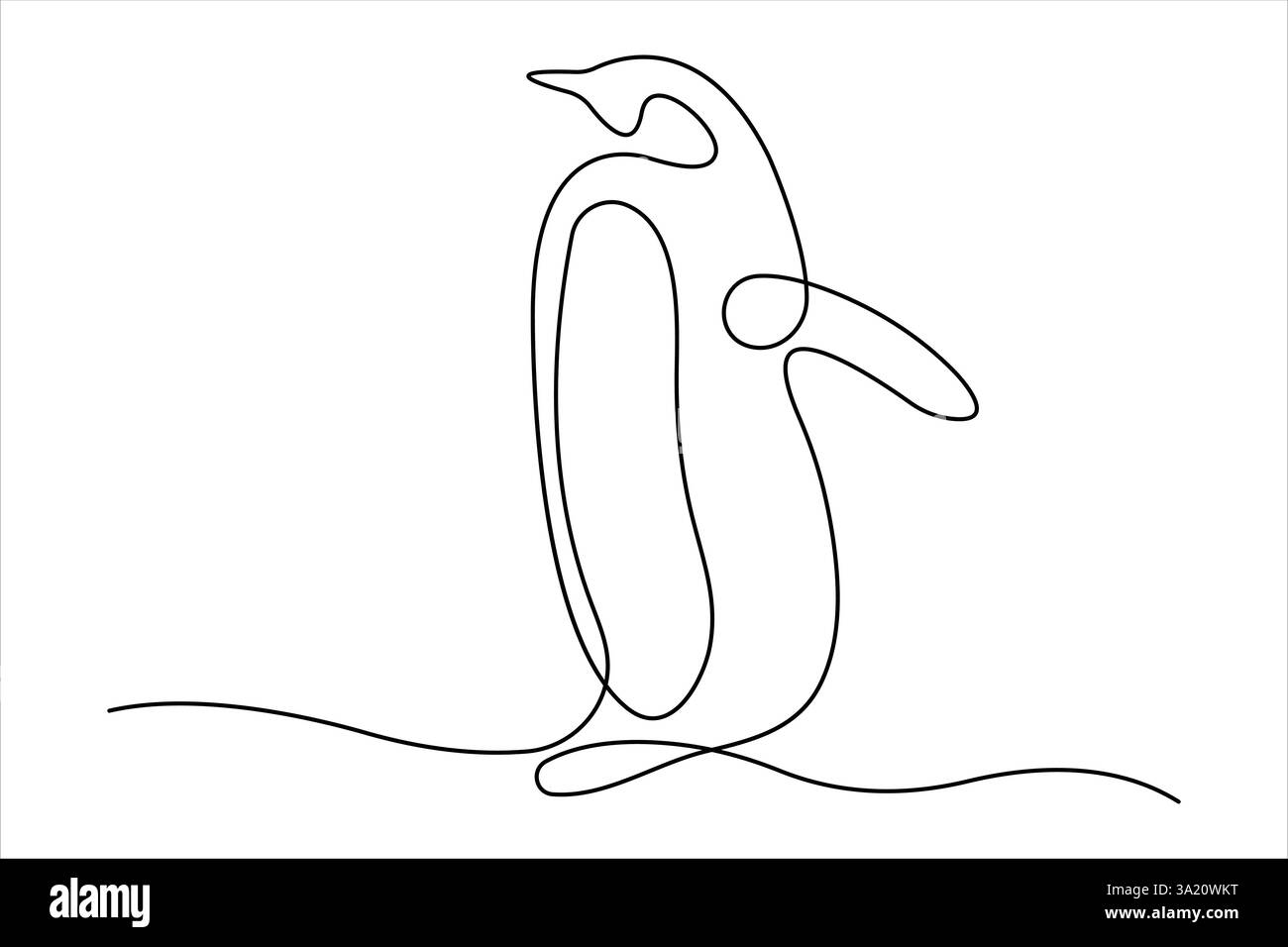 Penguin continuous one line art drawing of vector Stock Vector Image ...