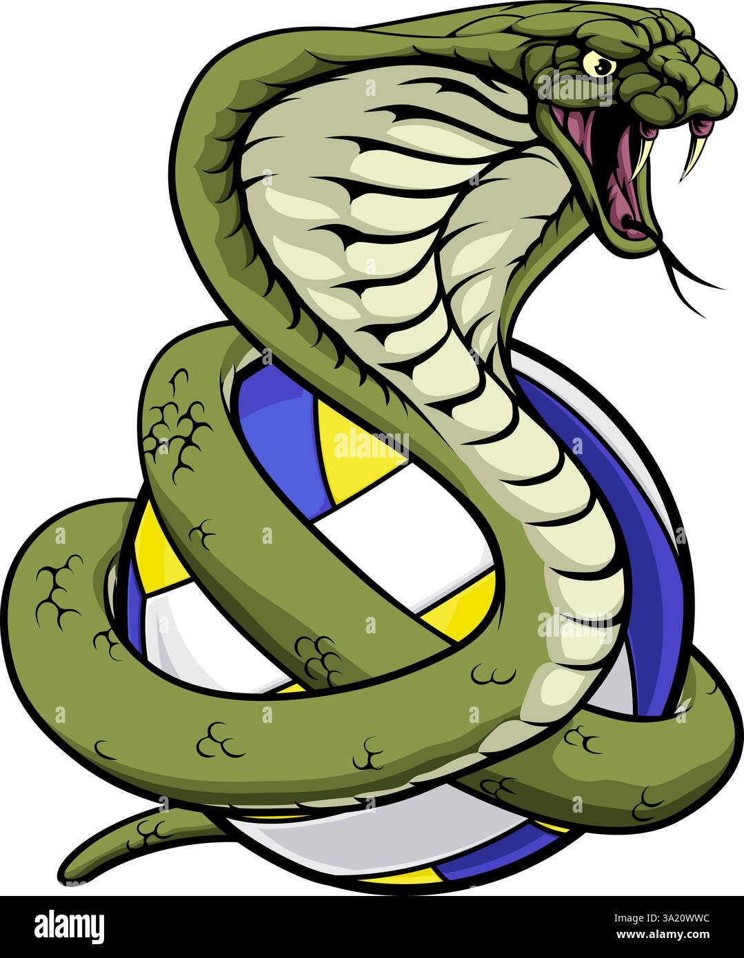 Cobra Snake Volleyball Ball Mascot Stock Vector Image & Art - Alamy