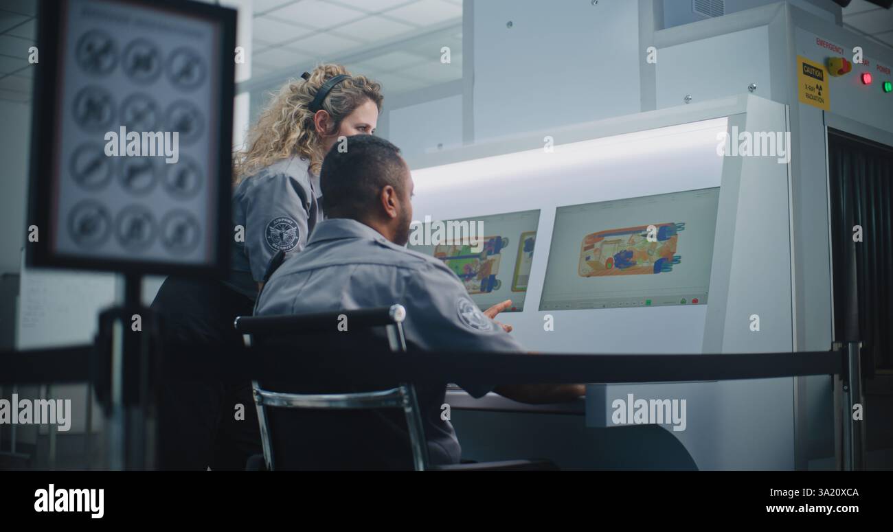 Airport Security Checkpoint: Baggage Restrictions Sign. Rack Focus on ...