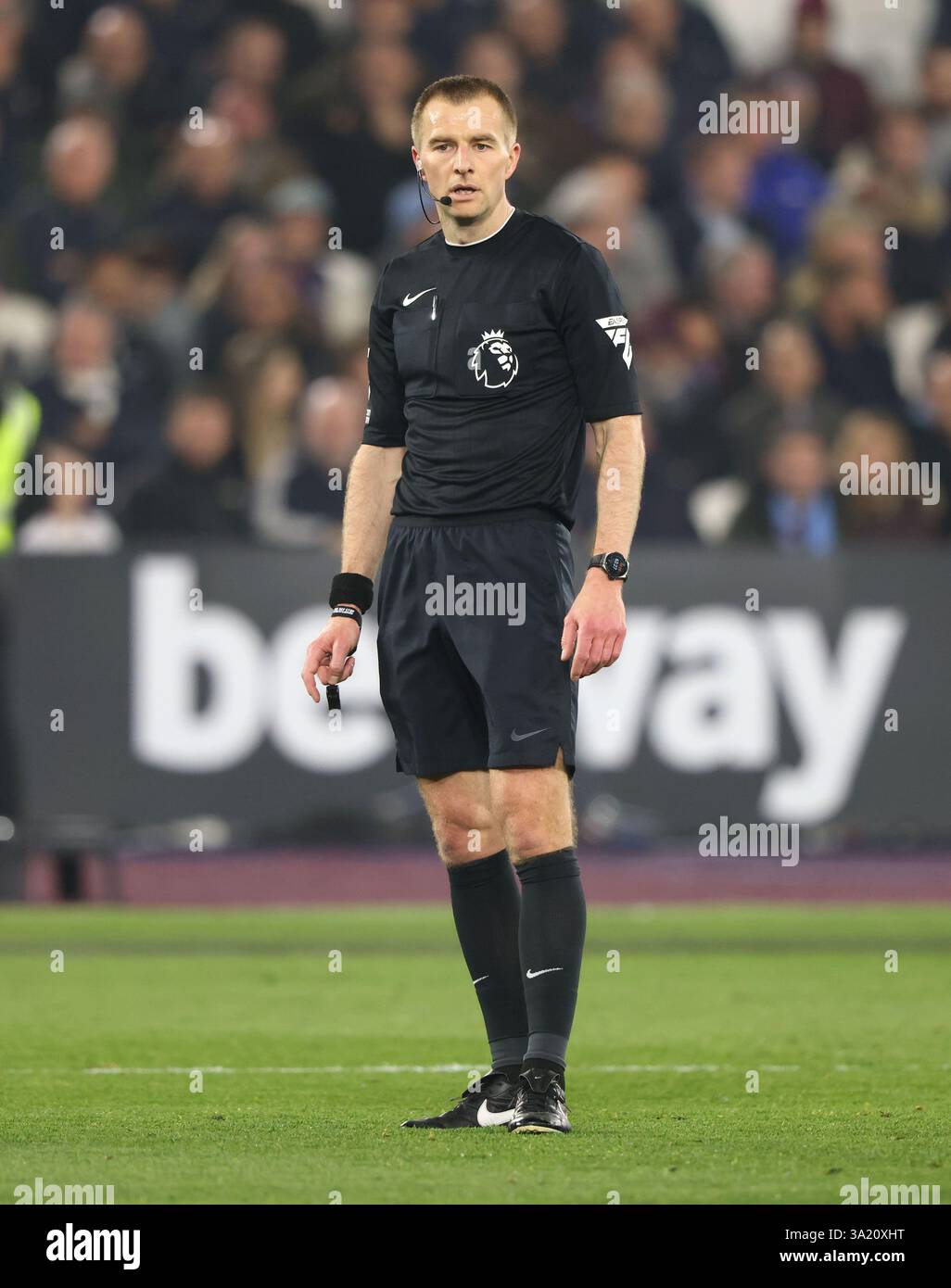 London, UK. 10th Mar, 2025. Referee Michael Salisbury at the West Ham ...