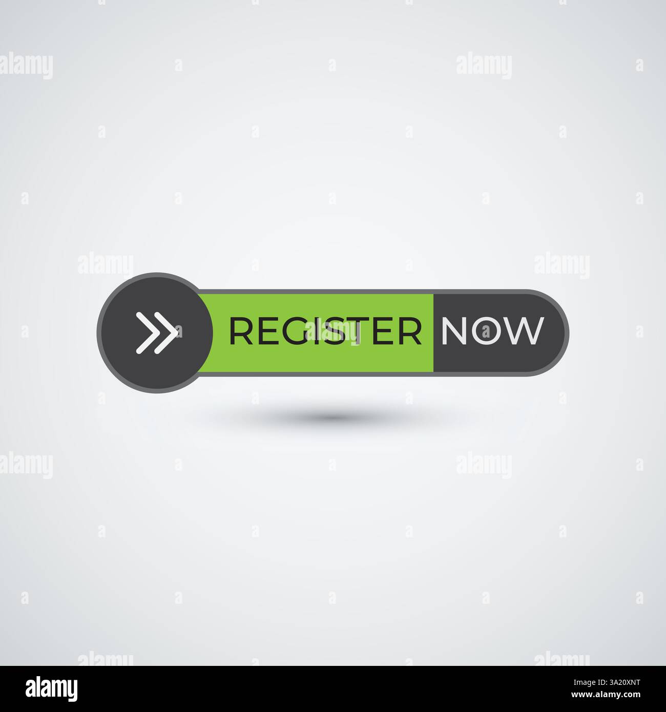 Modern register now label banner isolated vector design template Stock ...