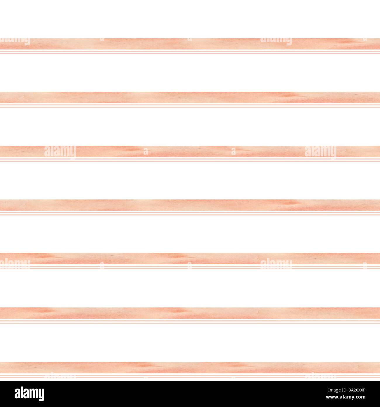Orange stripped watercolor seamless background isolated on white ...