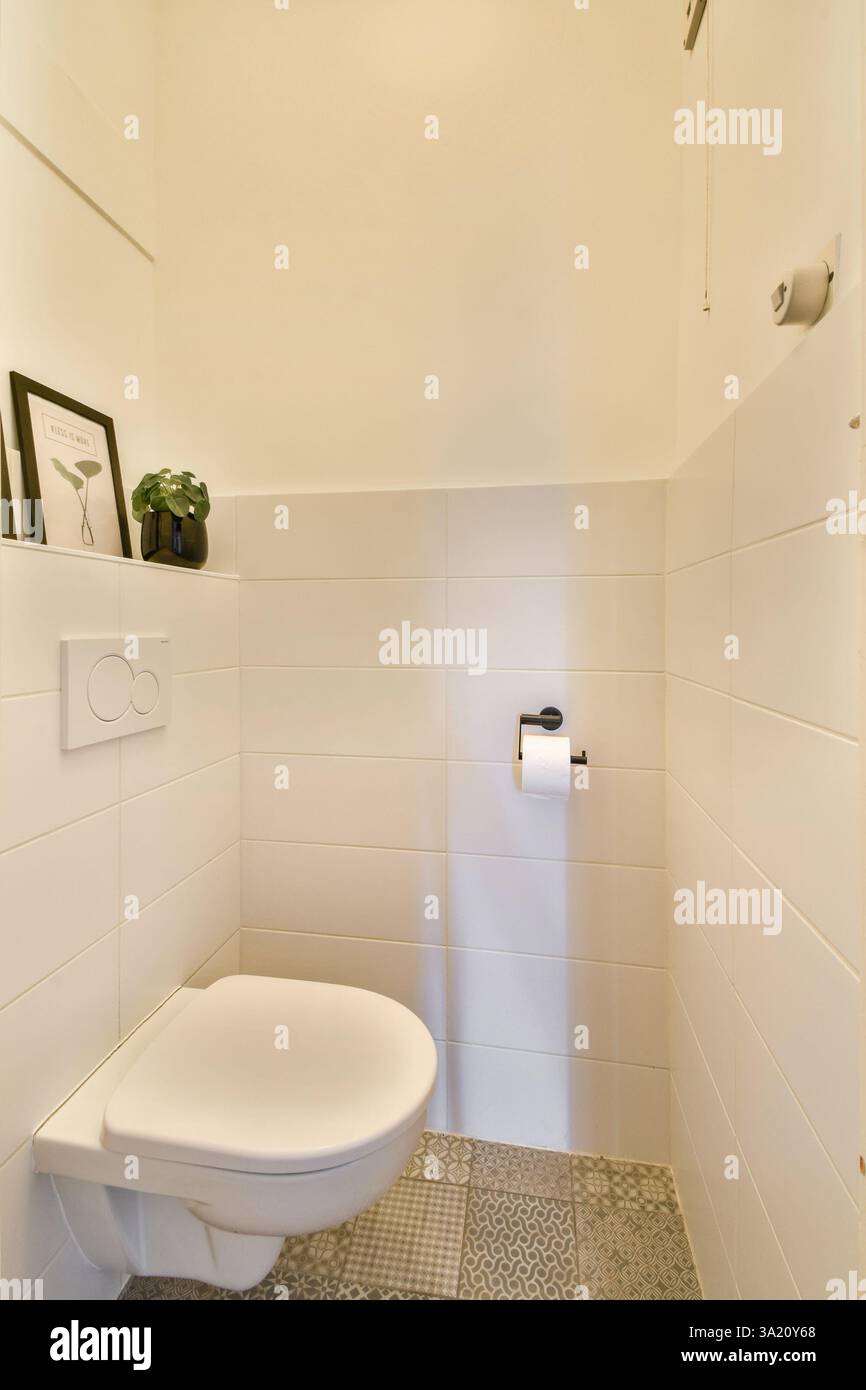 A sleek and modern bathroom design featuring a stylish toilet ...