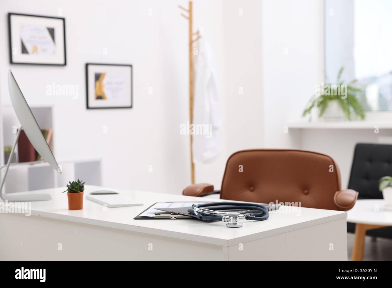 Doctor's workplace with computer in medical office Stock Photo - Alamy