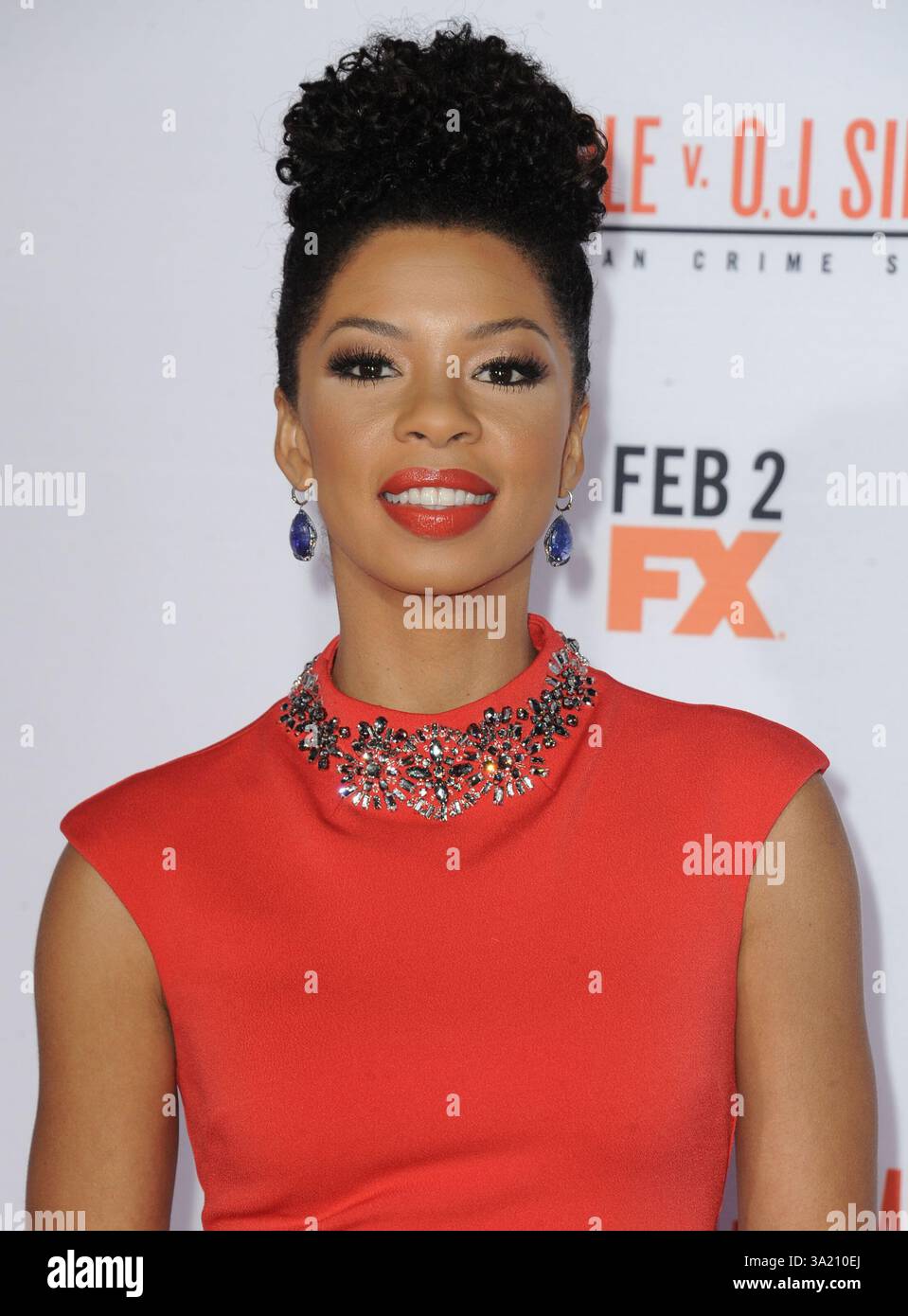 Angel Parker arriving at the premiere of 'FX's 'American Crime Story ...