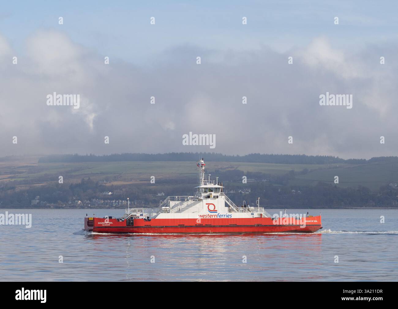 Western Ferries "Sound of Seil" sails from Gourock to Dunoon in Argyll ...