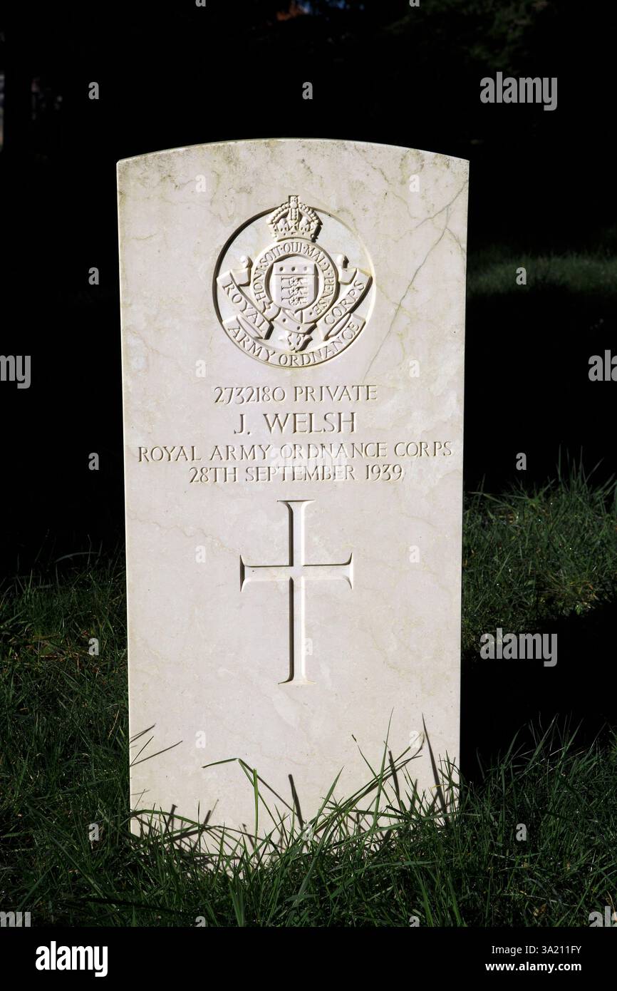 Private J Welsh of the Royal Army Ordnance Corps, died 28th September ...