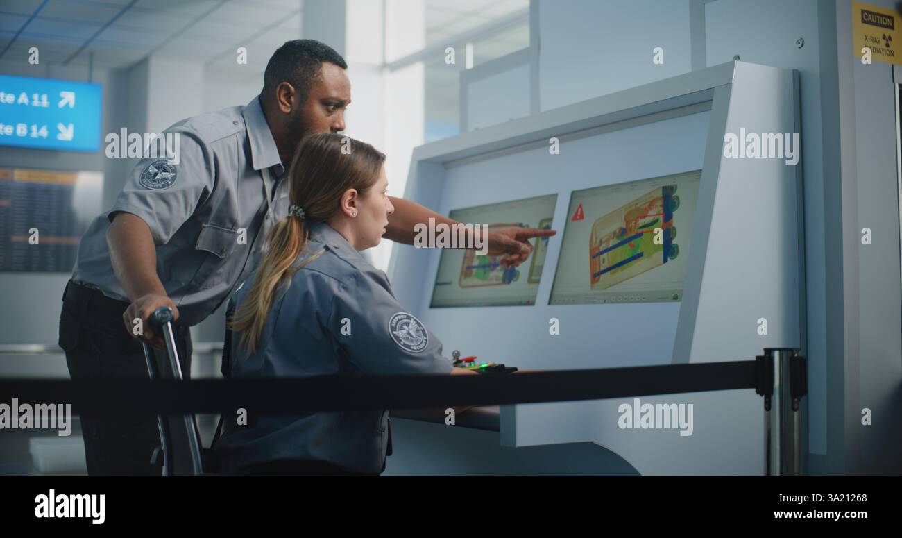 Airport Security Checkpoint: Baggage Restrictions Sign. Rack Focus on ...