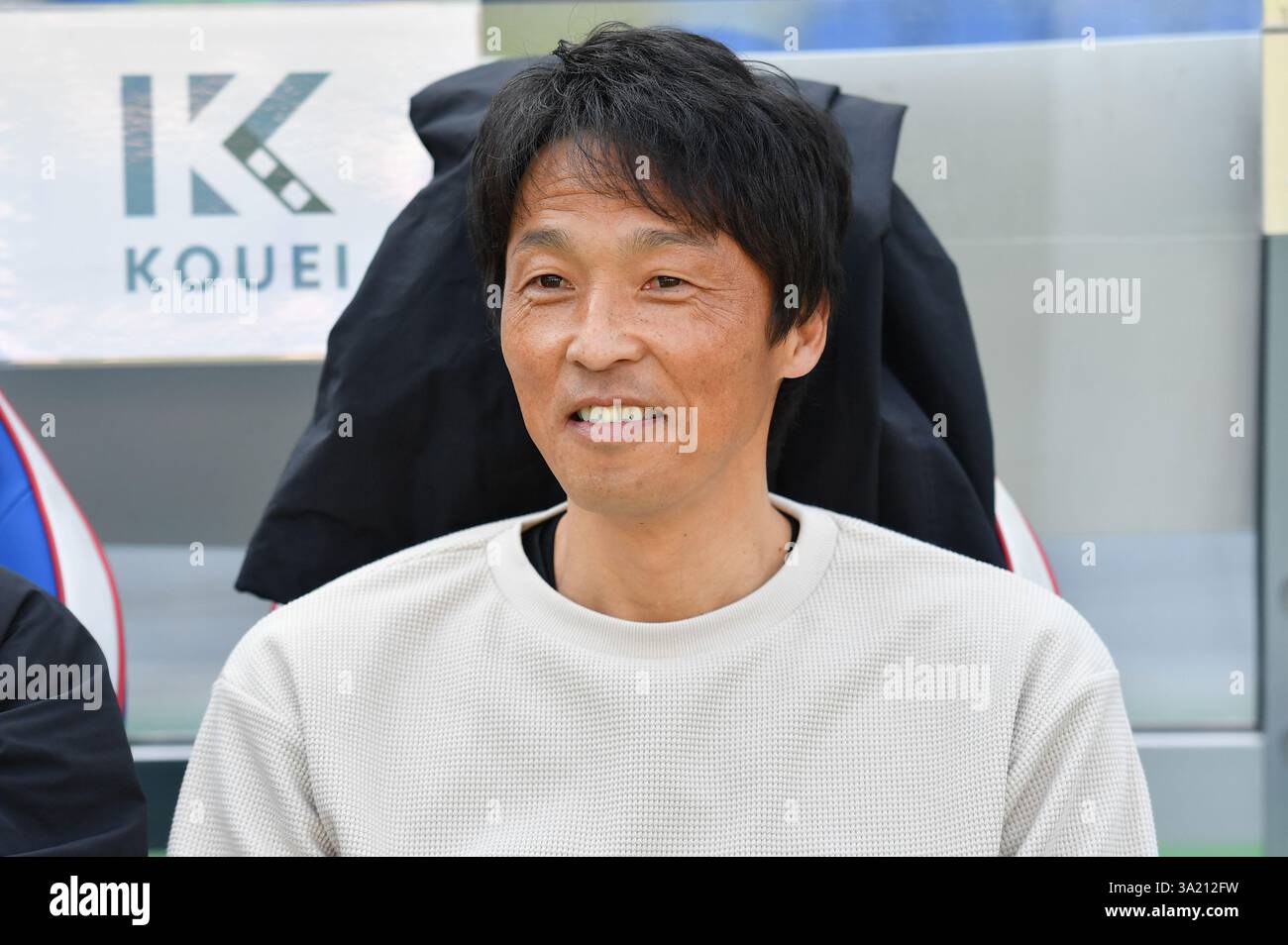 Kanagawa, Japan. 1st Mar, 2025. Shonan Bellmare head coach Satoshi Yamaguchi before the 2025 J1 ...