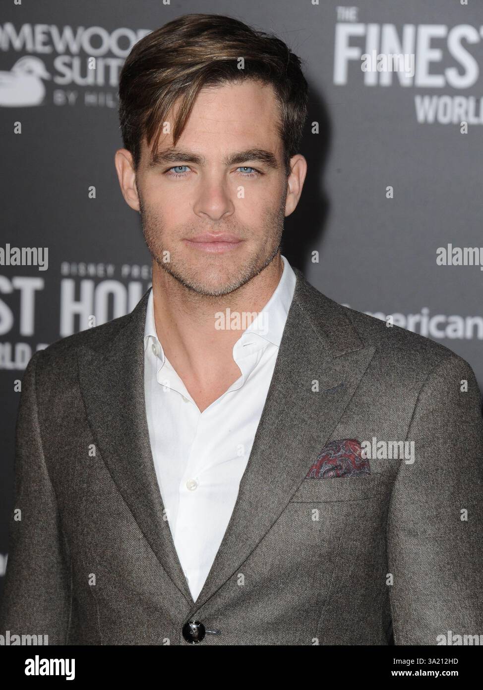 Actor Chris Pine arriving at the premiere of Disney's 'The Finest Hours ...