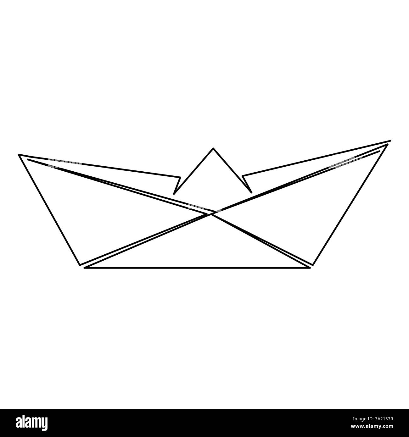 Continuous single line art drawing of paper boat sailing on the water ...