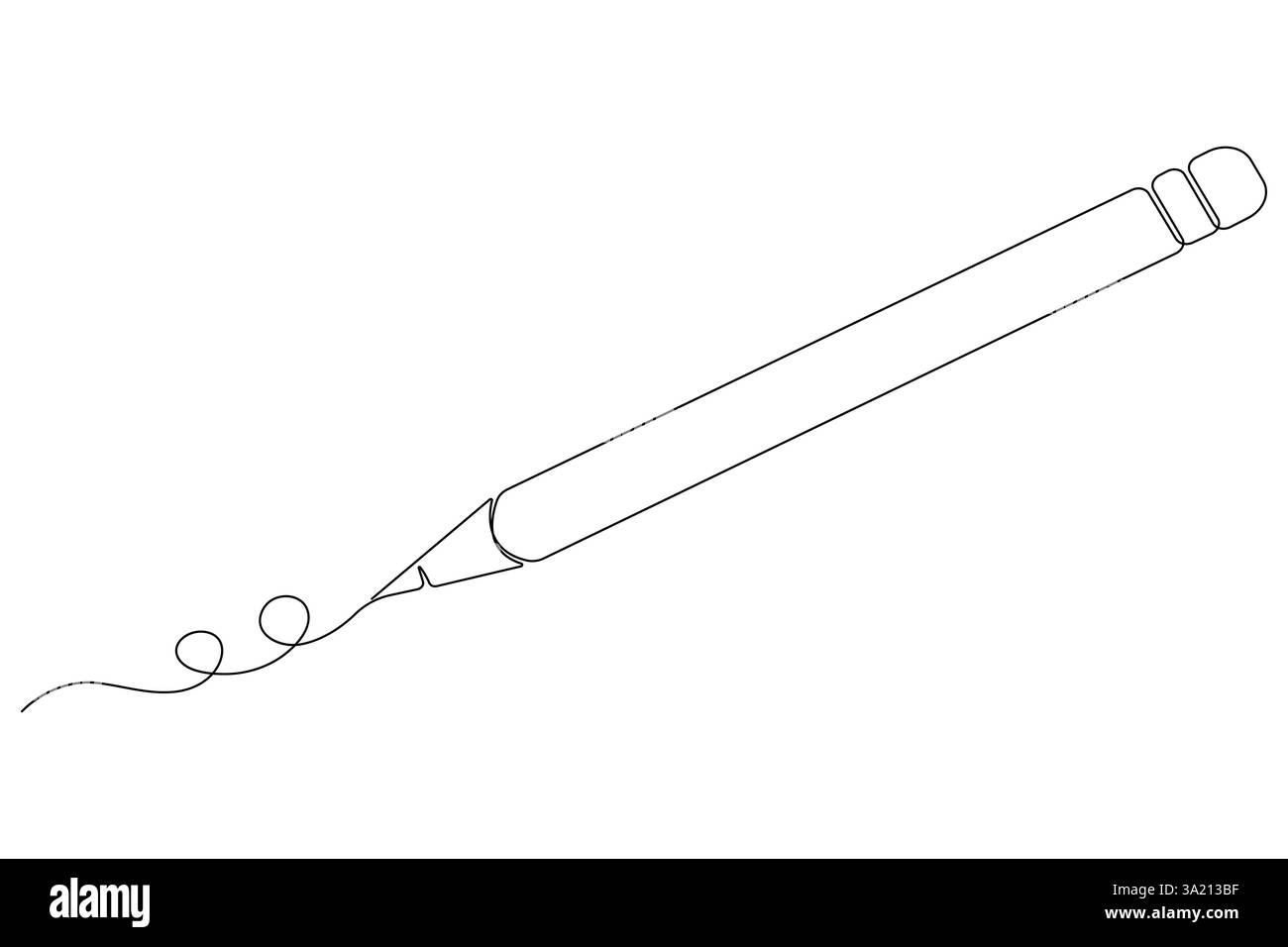 Continuous single line art drawing of pencil thin Line illustration ...