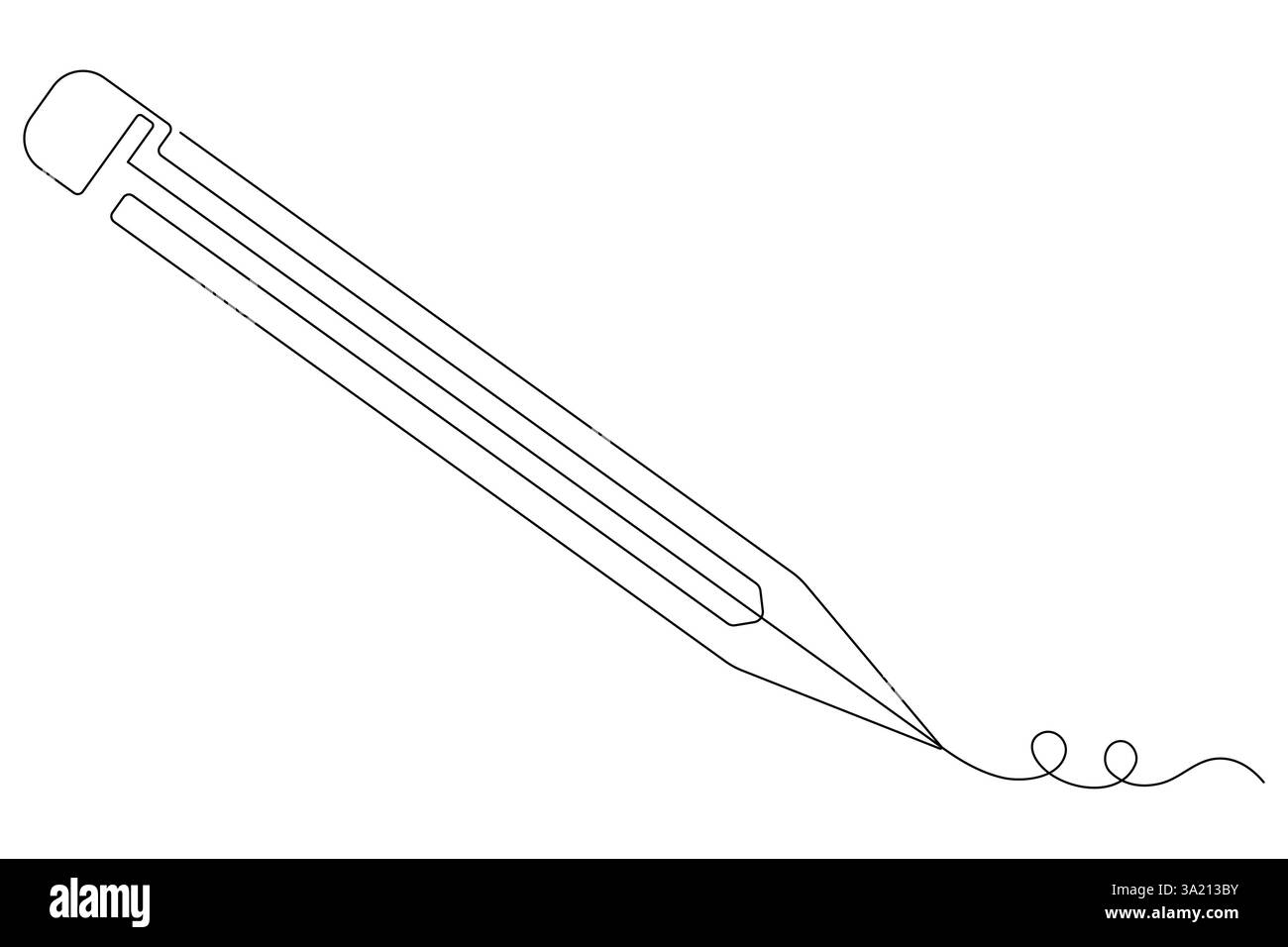 Continuous single line art drawing of pencil thin Line illustration ...