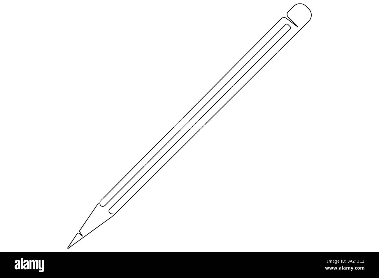 Continuous single line art drawing of pencil thin Line illustration ...