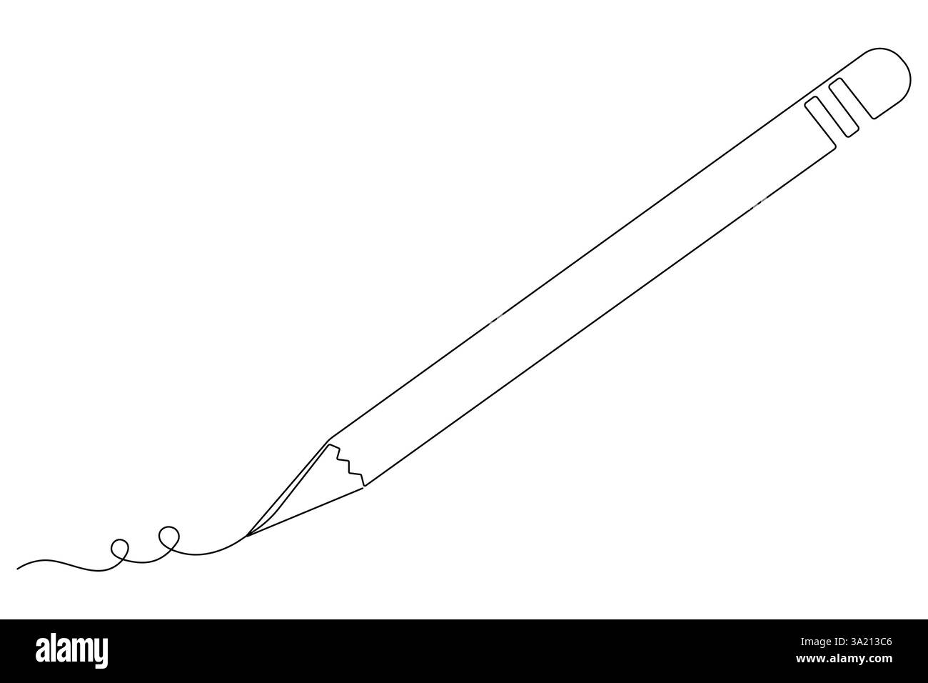 Continuous single line art drawing of pencil thin Line illustration ...