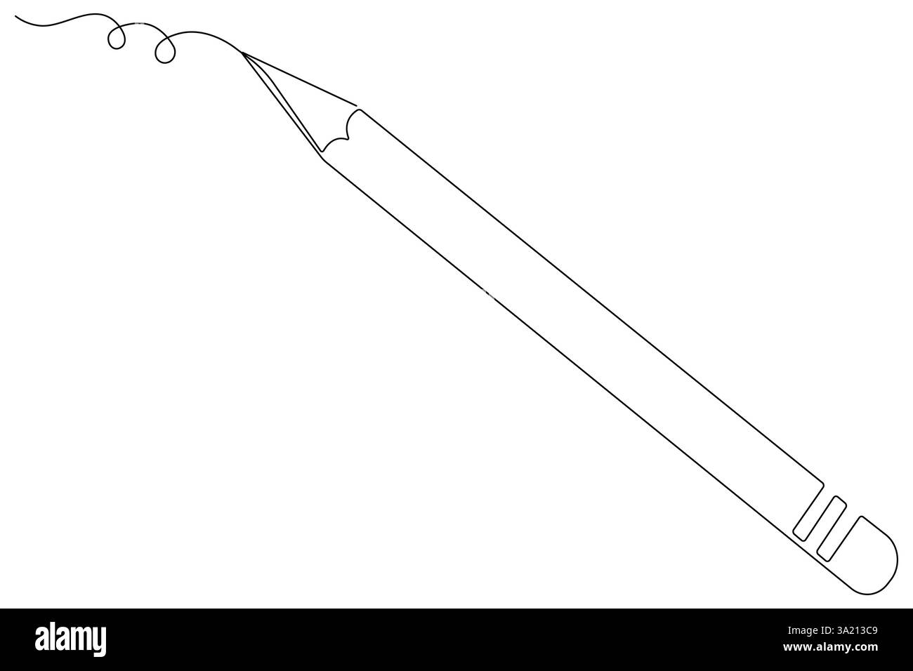 Continuous single line art drawing of pencil thin Line illustration ...