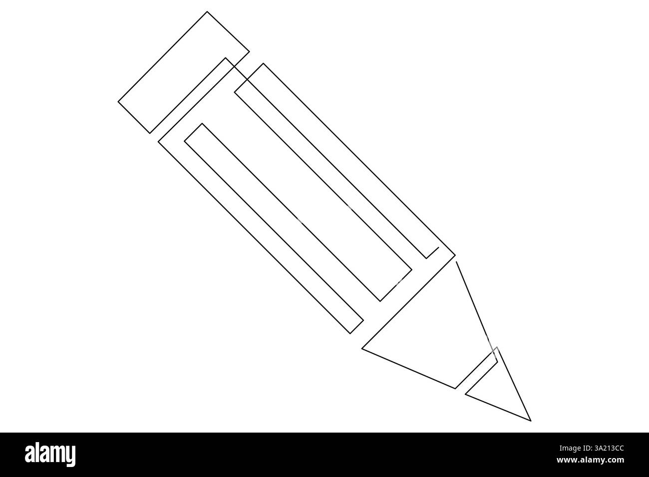 Continuous single line art drawing of pencil thin Line illustration ...