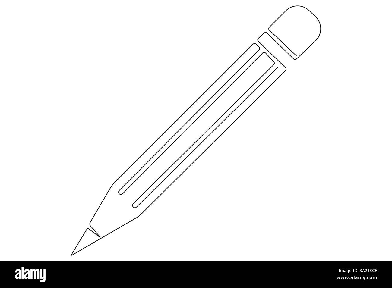 Continuous single line art drawing of pencil thin Line illustration ...