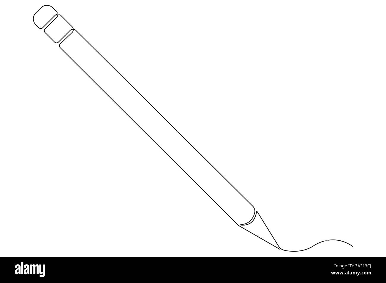 Continuous single line art drawing of pencil thin Line illustration ...