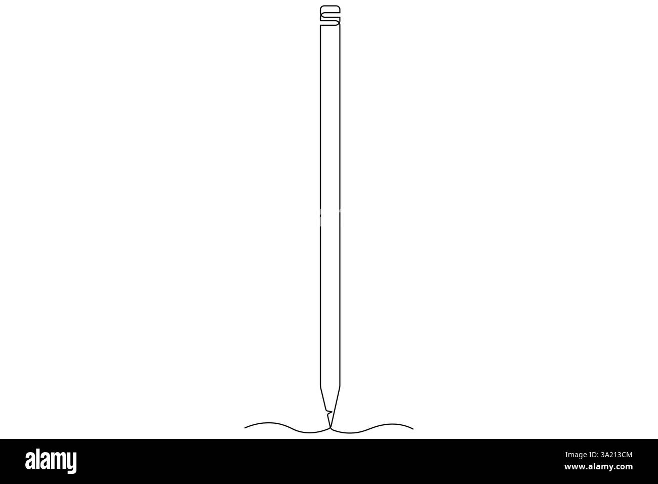 Continuous single line art drawing of pencil thin Line illustration ...